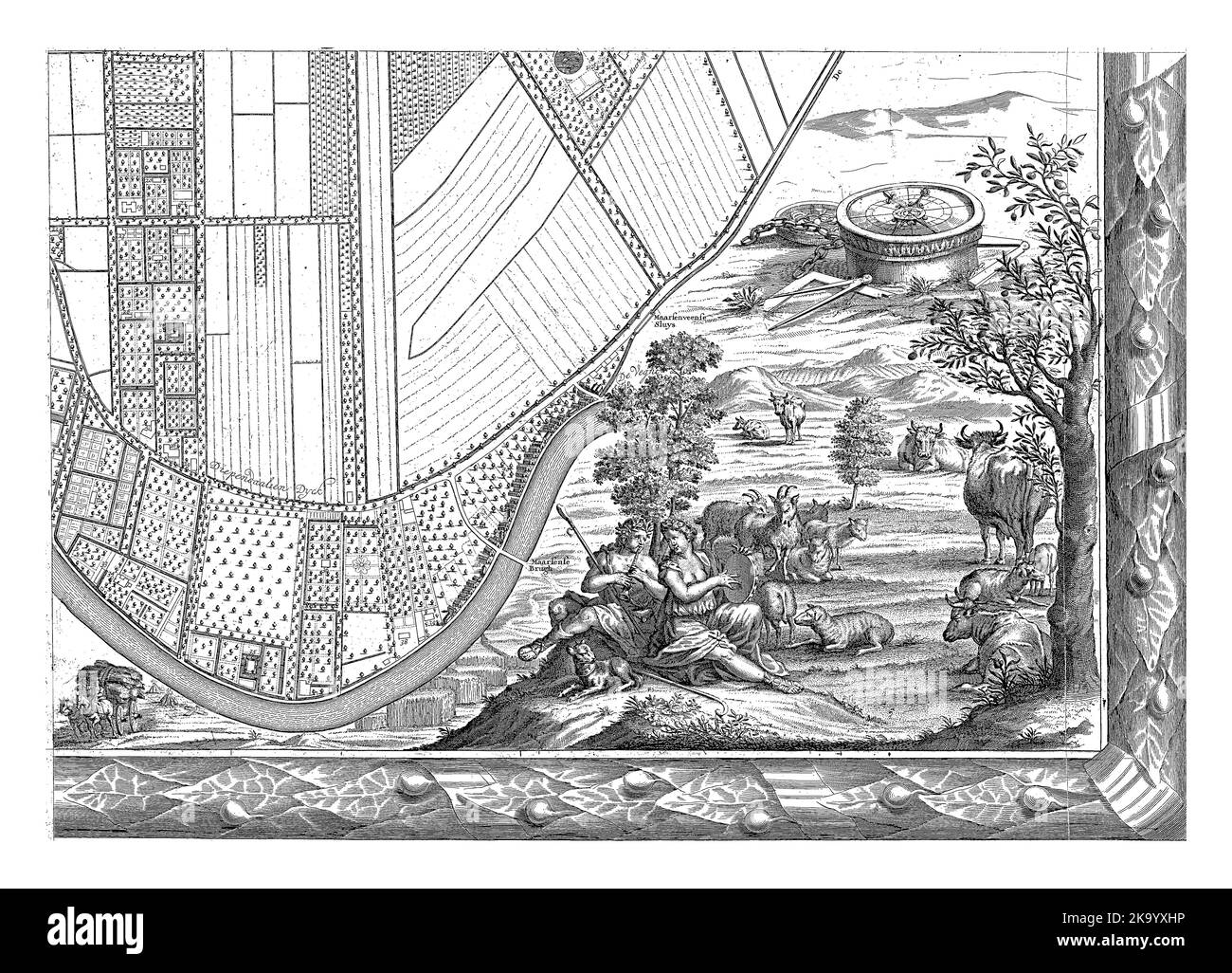 Floor plan of the seigniory of Maarsseveen, Philibert Bouttats (I ...