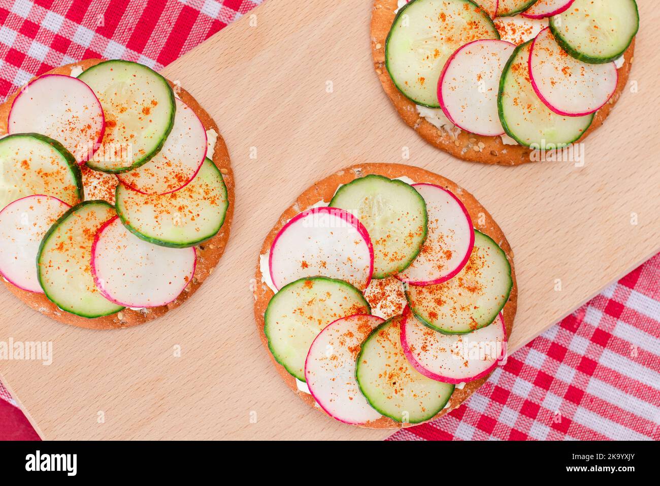 Light Breakfast or Diet Eating - Crispy Cracker Sandwich with Cream ...