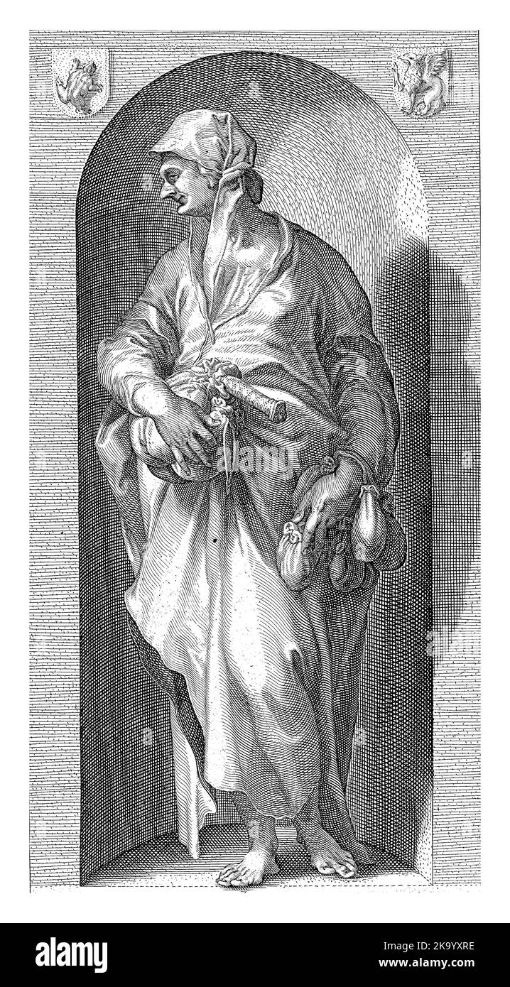 Personification of greed, depicted as a female figure with many money ...