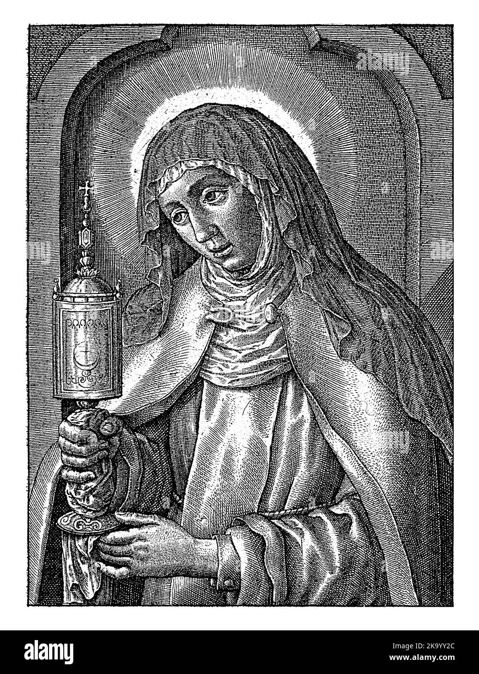 H. Clara, Hieronymus Wierix, 1563 - before 1619 Saint Clara, in the ...