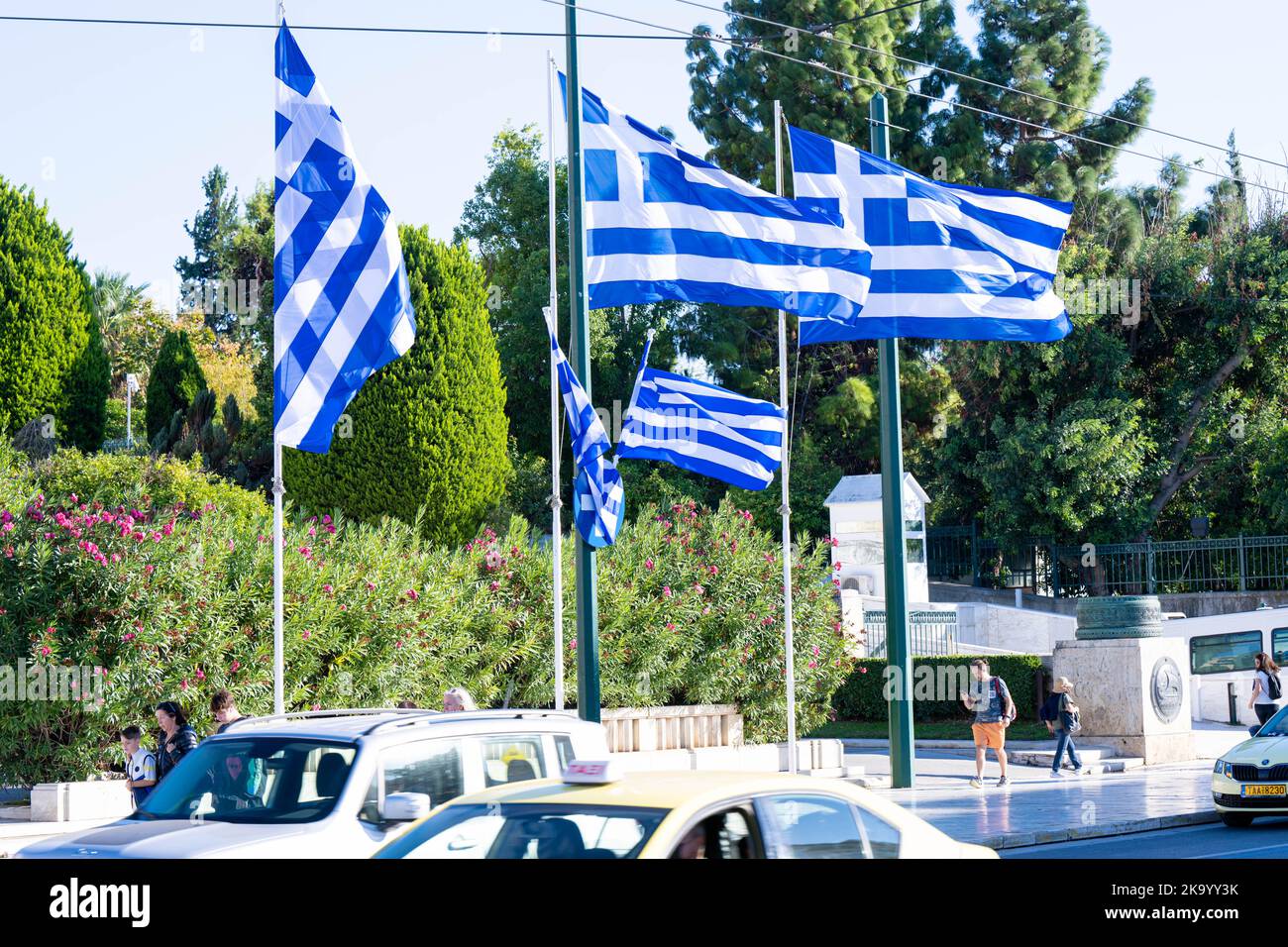Greek flags in Athens, Greece. (Photo by DPPA/Sipa USA Stock Photo - Alamy