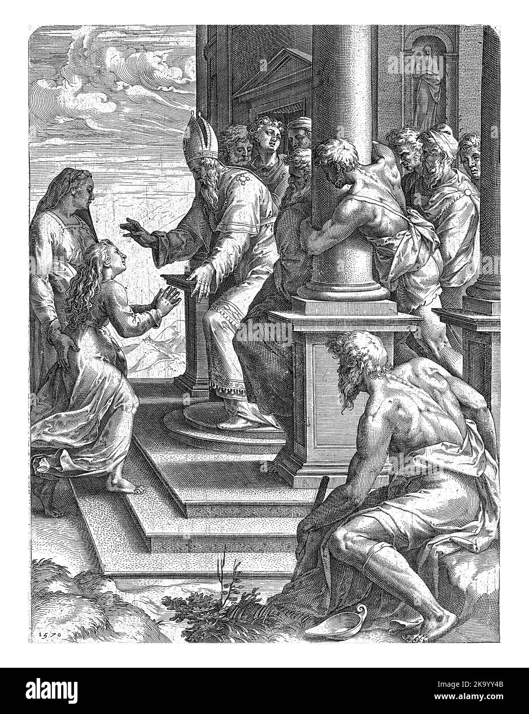 Mary is accompanied to the temple by her mother Anna. At the door of ...