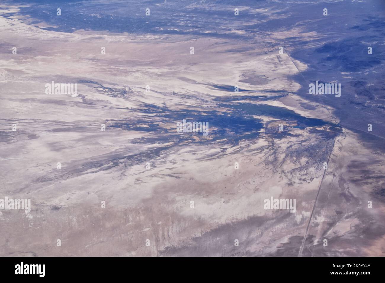 Salt Flats in Utah. Aerial View, Salt Flats Landscape. Blue Sky and ...