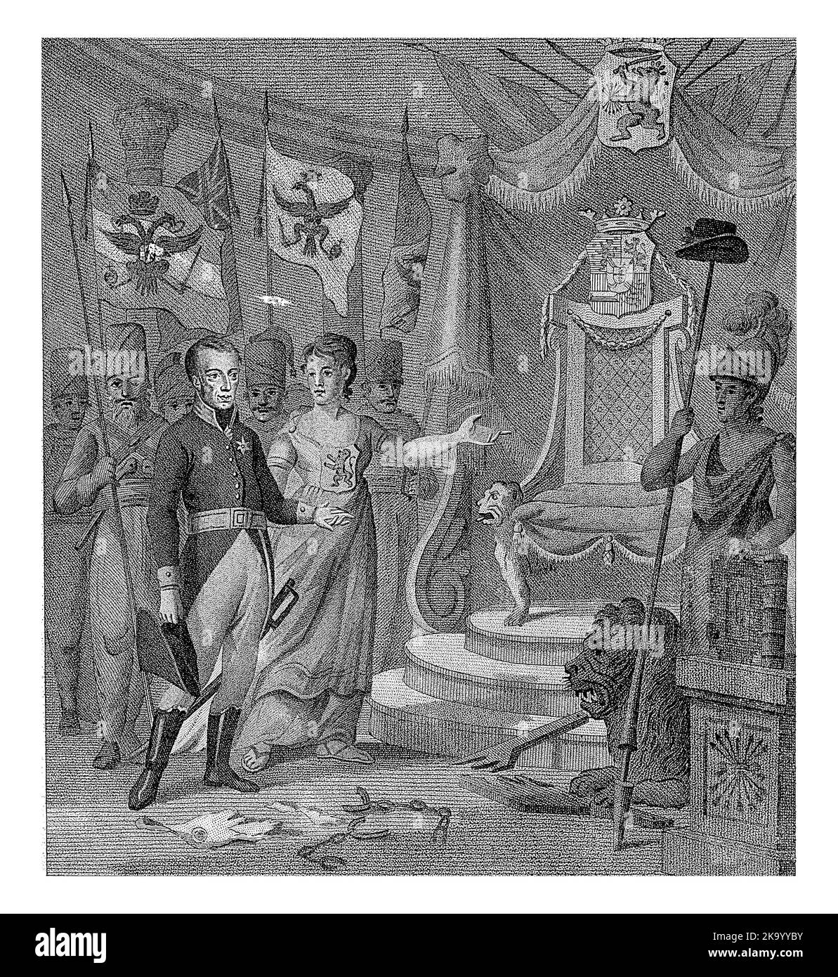 Allegory of the inauguration of Prince Willem Frederik as sovereign ...