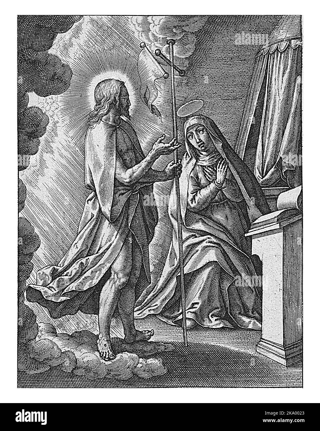 Christ Appearing to His Mother Mary after His Death. He is surrounded ...