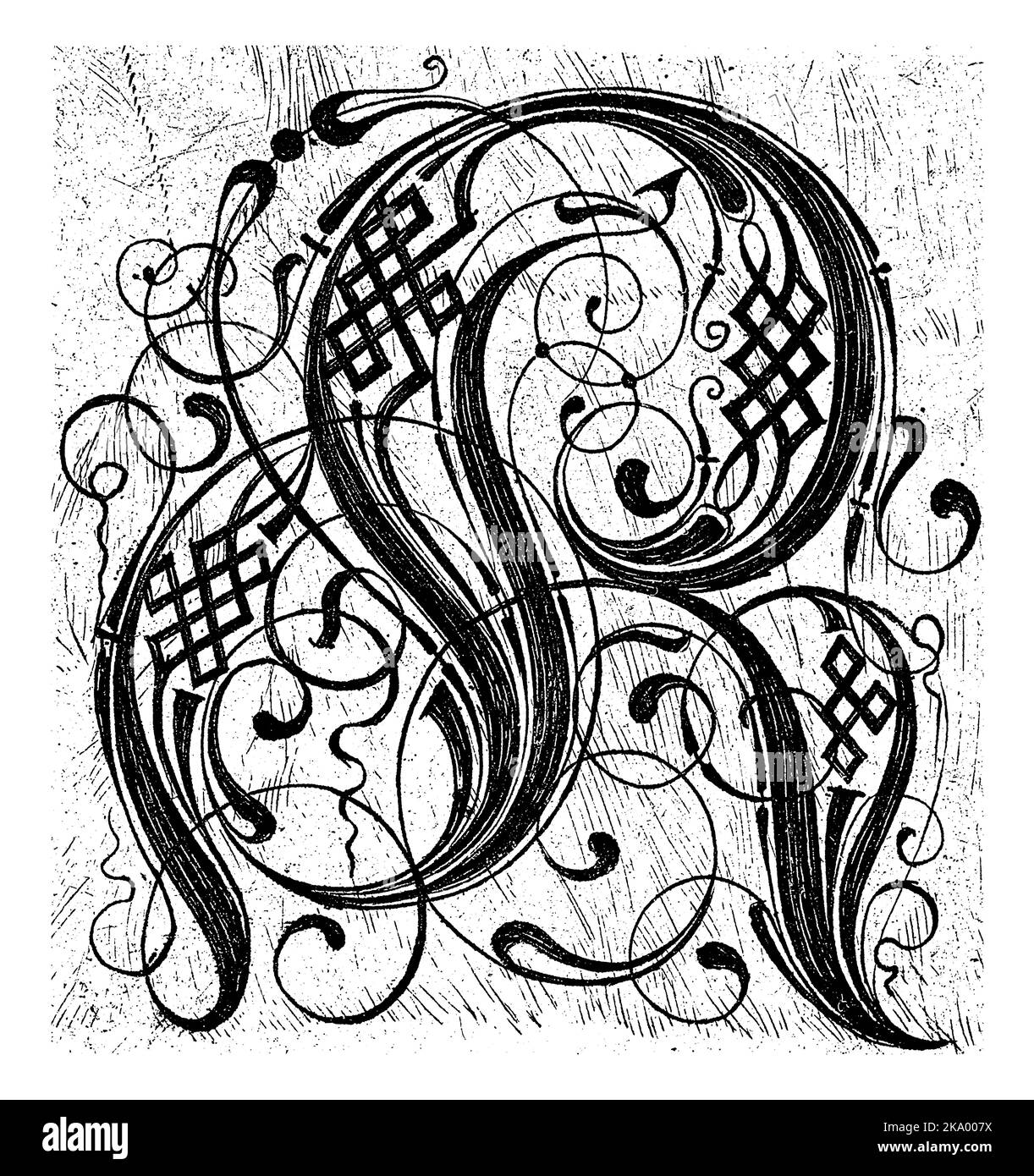 Letter R, anonymous, c. 1600 - c. 1699, vintage engraved Stock Photo ...