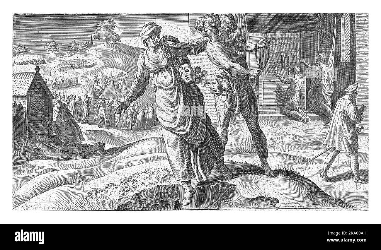 The personification Temptation leads the three-headed People to an ...