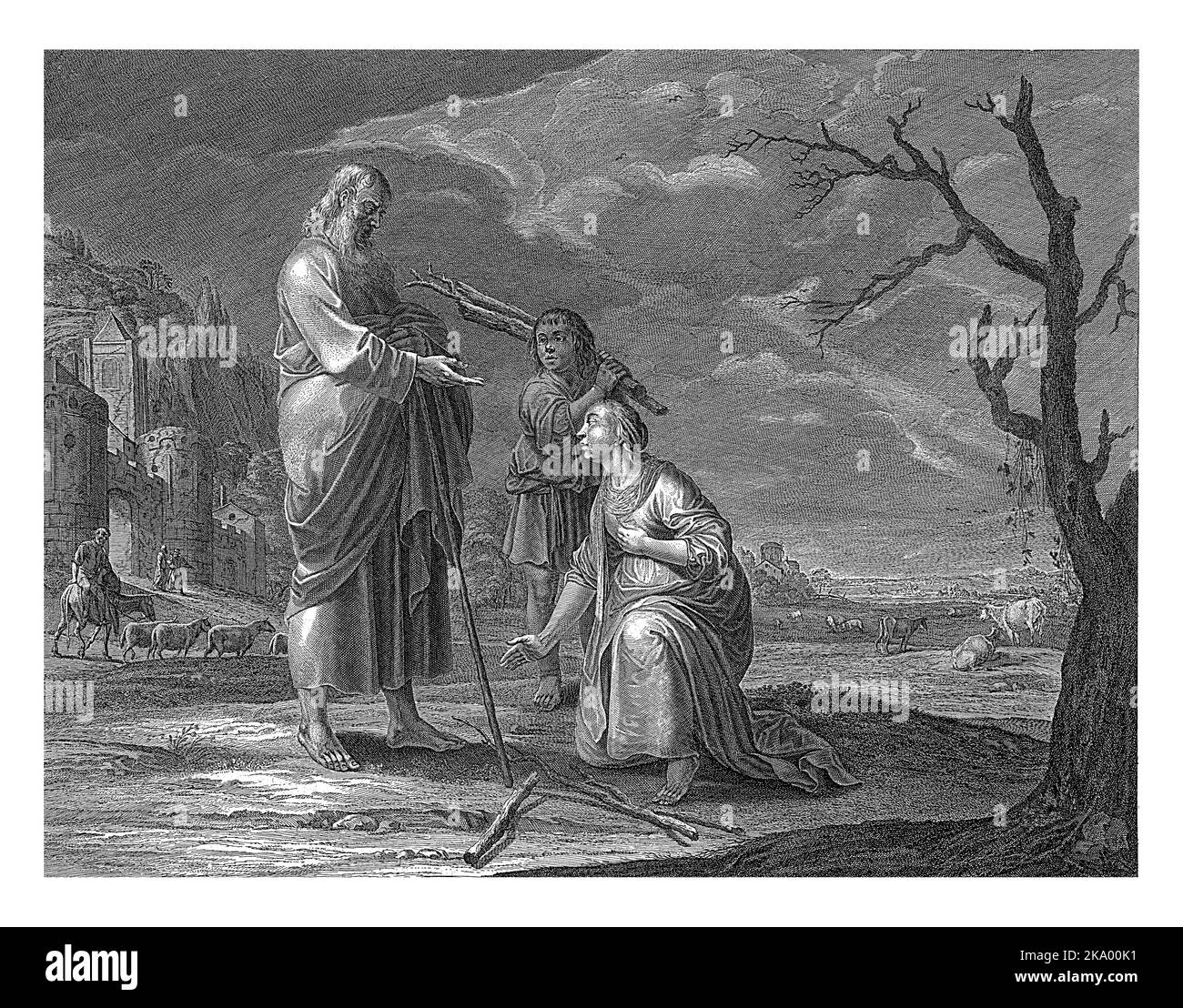 Elijah meets Zarephath's widow and her son, who are gathering wood ...