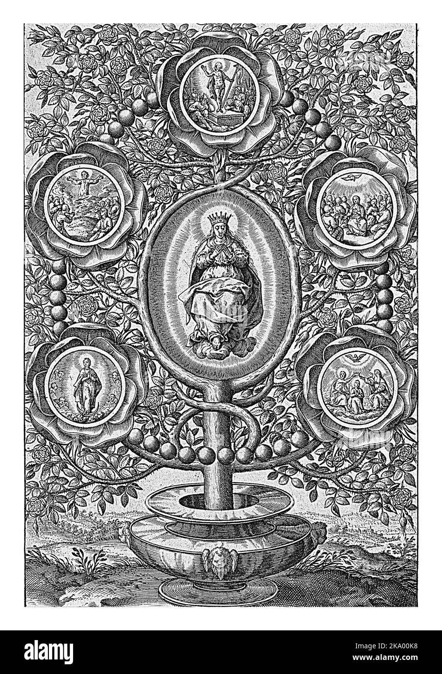 At the top the Resurrection, then from left to right, the Ascension ...