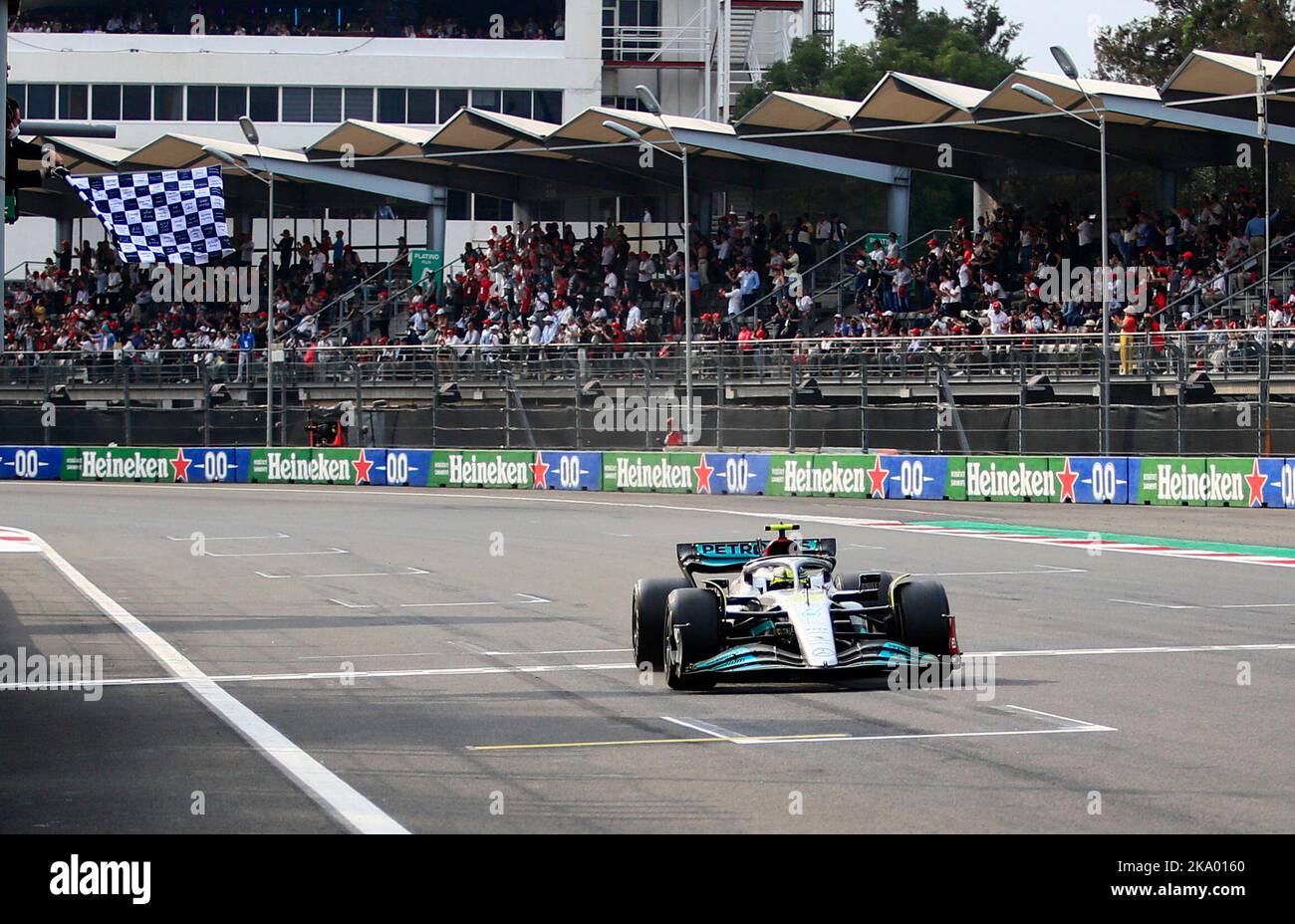 Lewis hamilton mercedes finish line hi-res stock photography and images ...
