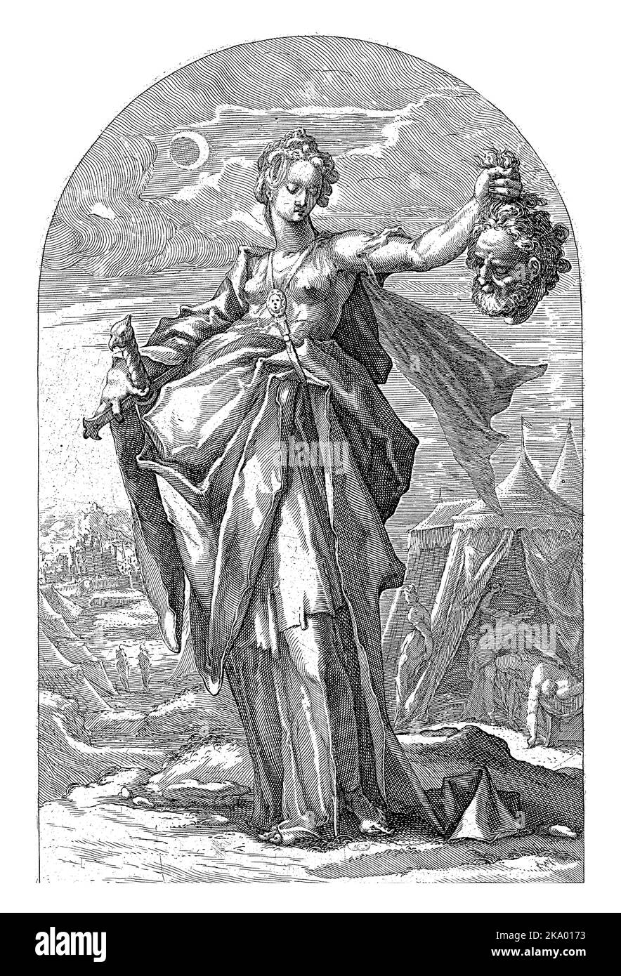 Judith with the head of Holofernes in one hand, the sword in the other ...