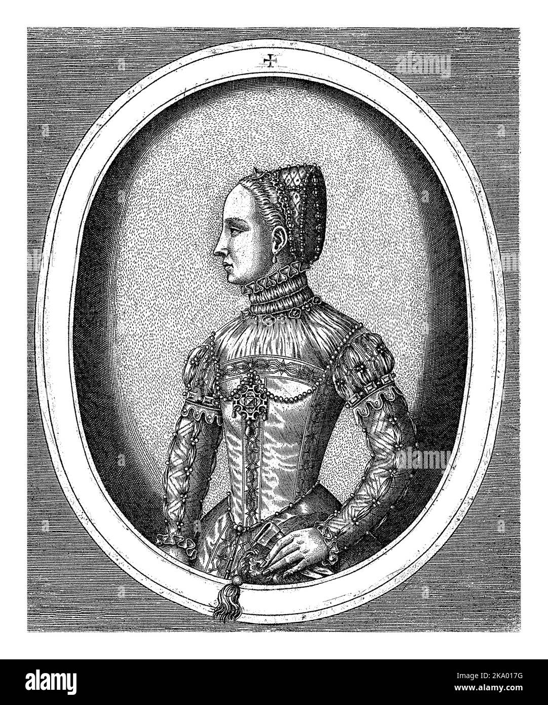 Portrait of Mary I Stuart, Queen of Scotland, half-length to the left ...