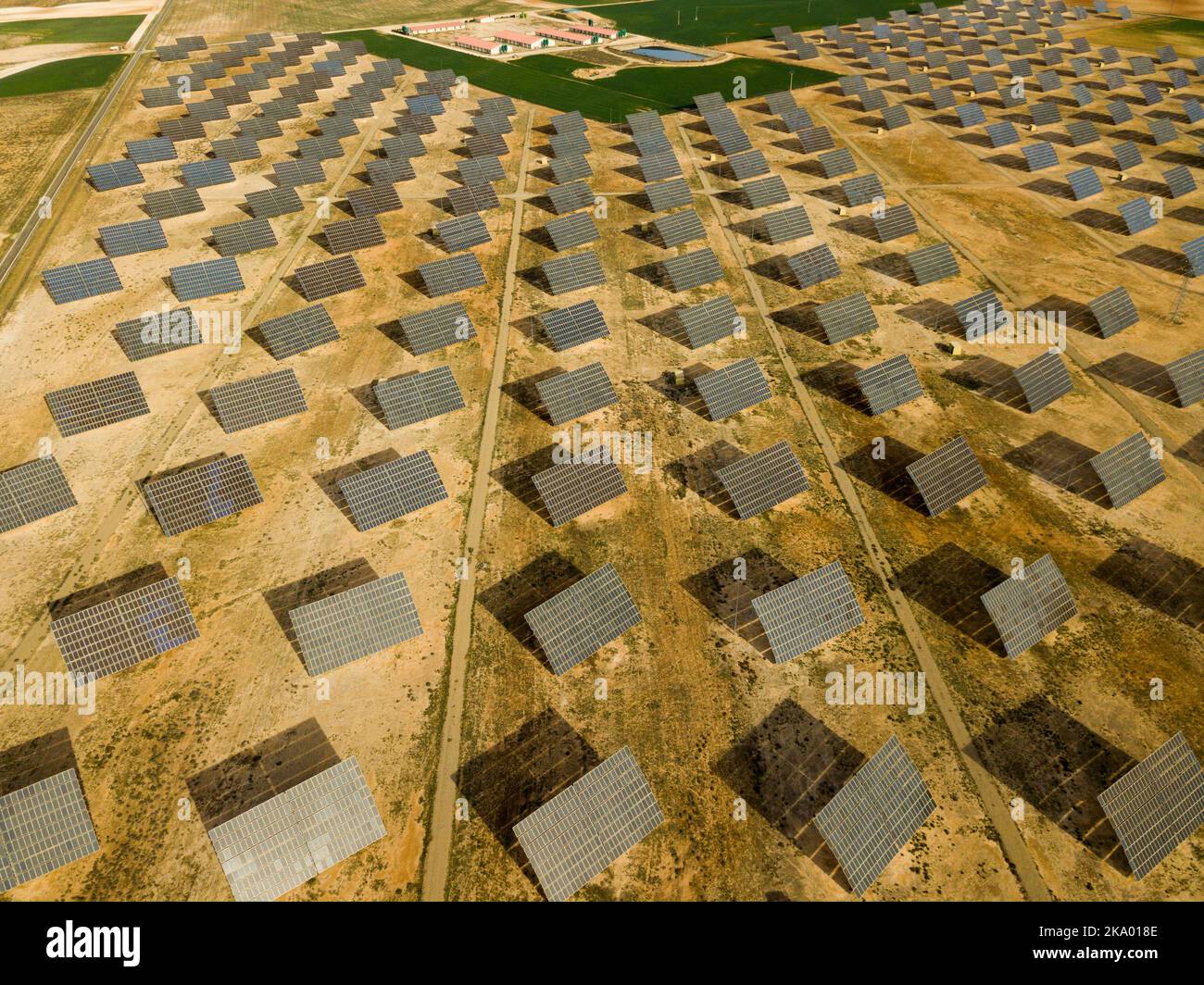 Top view of the electric power polar panel system at desert Stock Photo ...