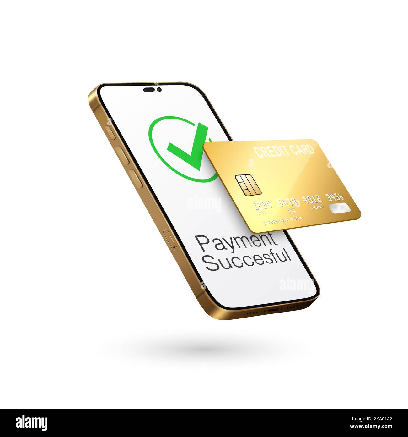 Vector 3d Realistic Smartphone, Credit Card, Wi-Fi Successful Payment ...