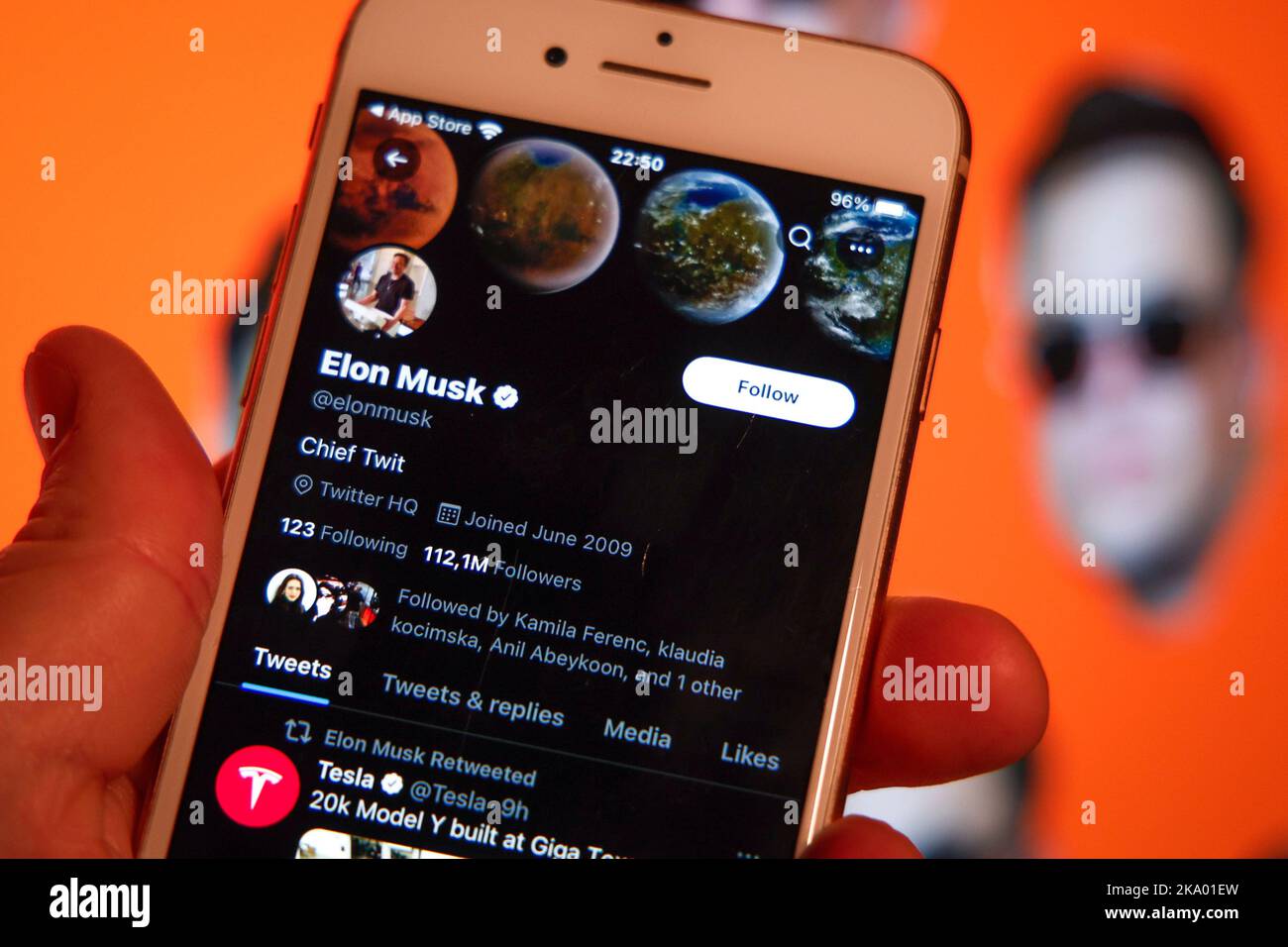 The Twitter profile of new owner Elon Musk or 'Chief twit' as he calls ...