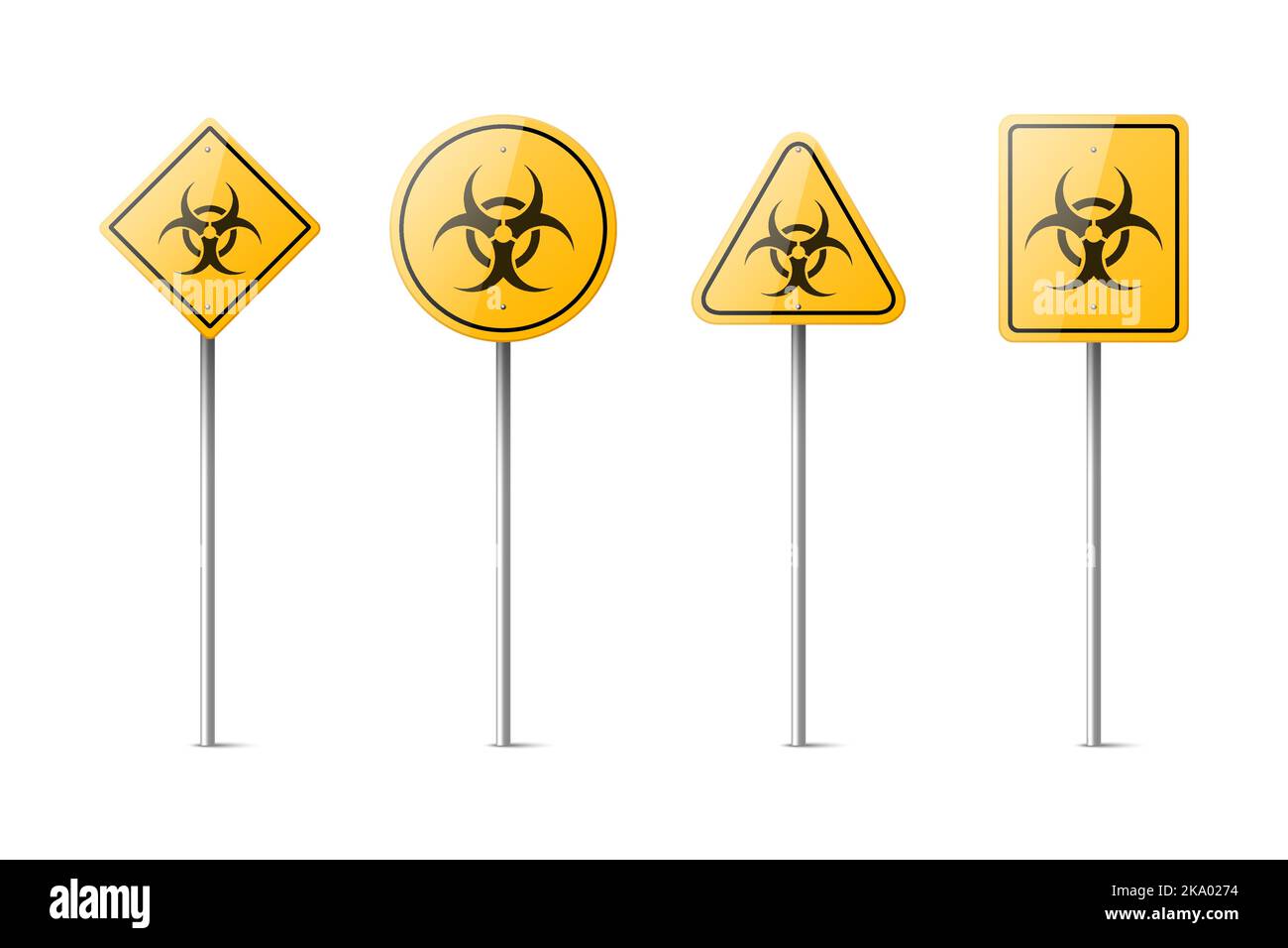 Vector Yellow Warning, Danger Radiation Sign Icon Set Isolated. Nuclear ...