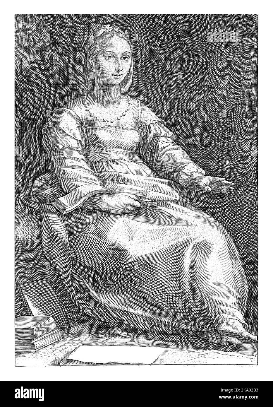 A series of nine muses. Print is dedicated to Johannes Sadeler. Four ...