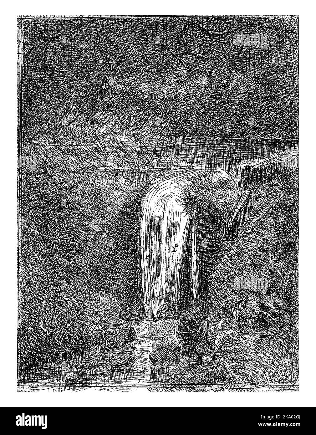 Waterfall, Jan Gerard Smits, 1872 Stock Photo - Alamy