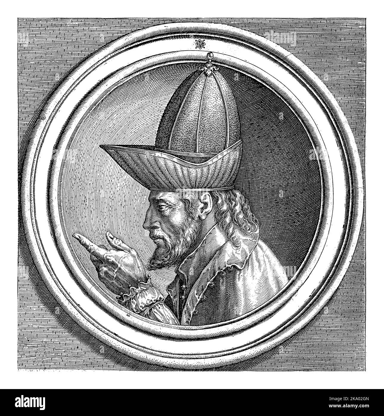 In a round frame with name in edge script hi-res stock photography and ...