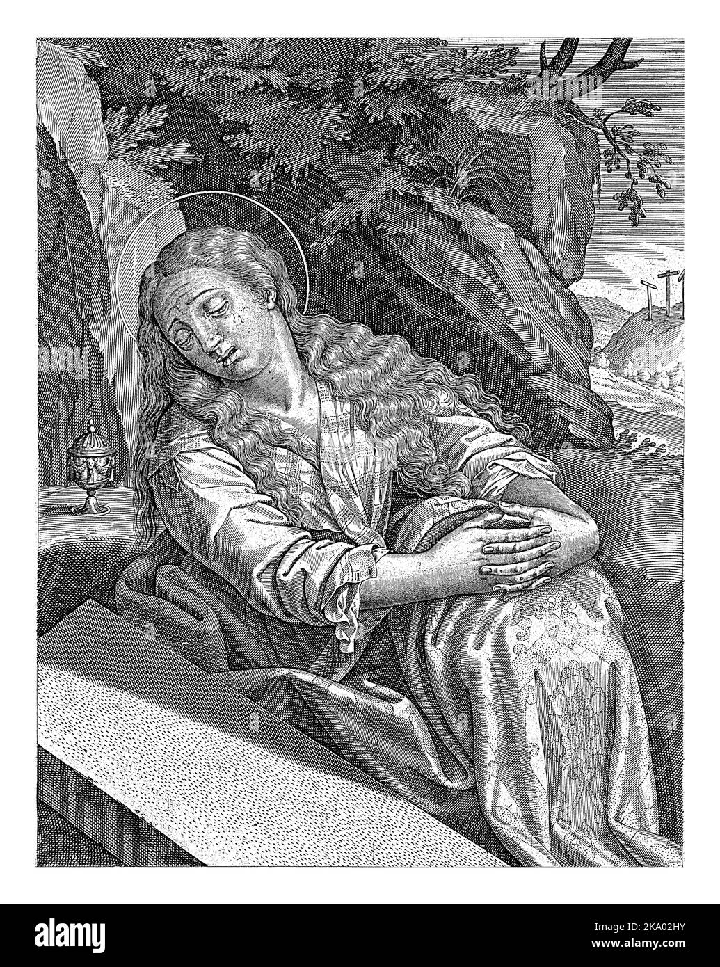 Mary magdalene weeping Black and White Stock Photos & Images - Alamy