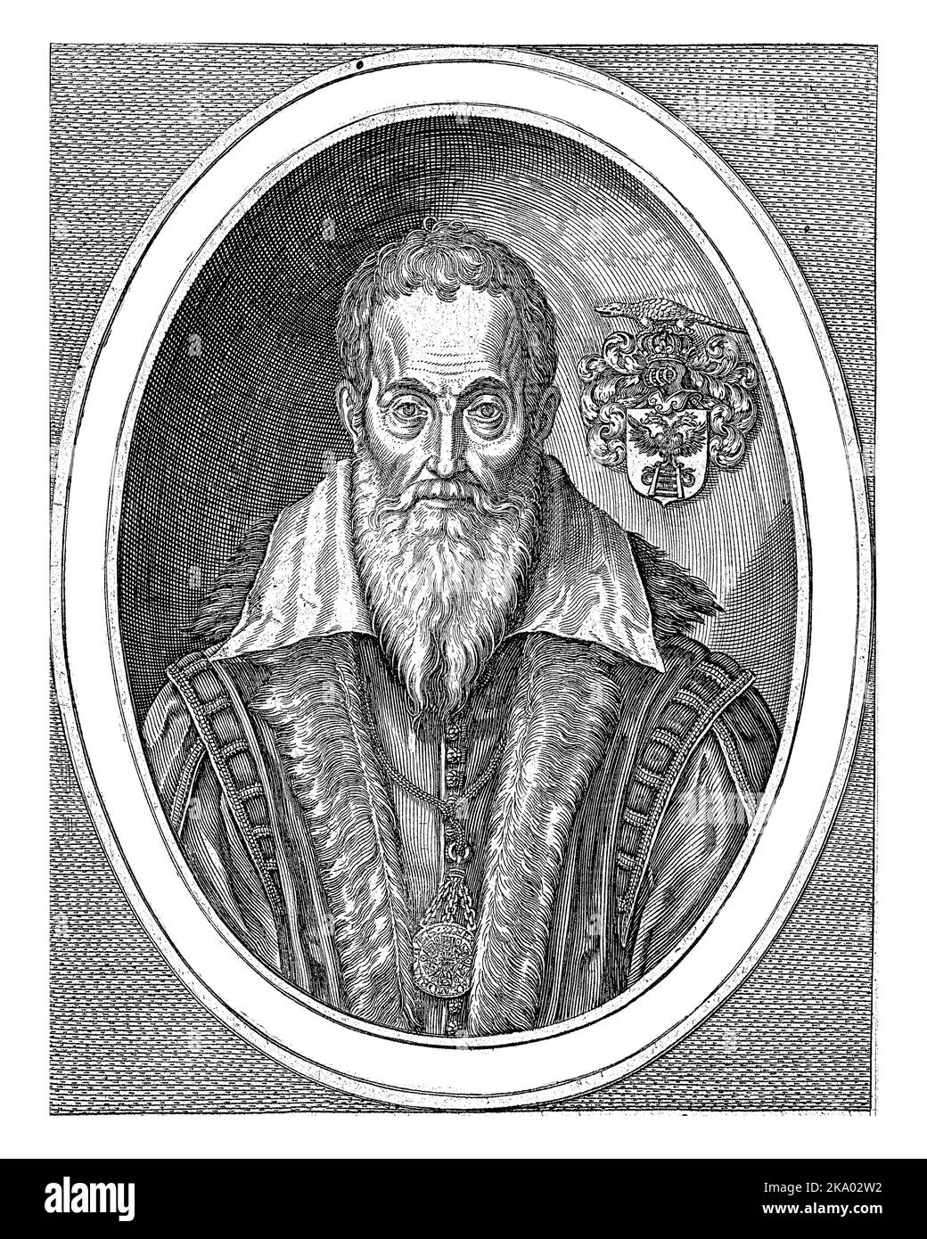 Portrait of the Leiden scholar Josephus Scaliger at the age of 66, in ...