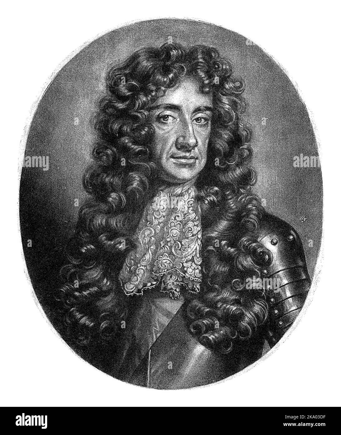 Charles II, King of England, Scotland and Ireland. He is wearing a ...