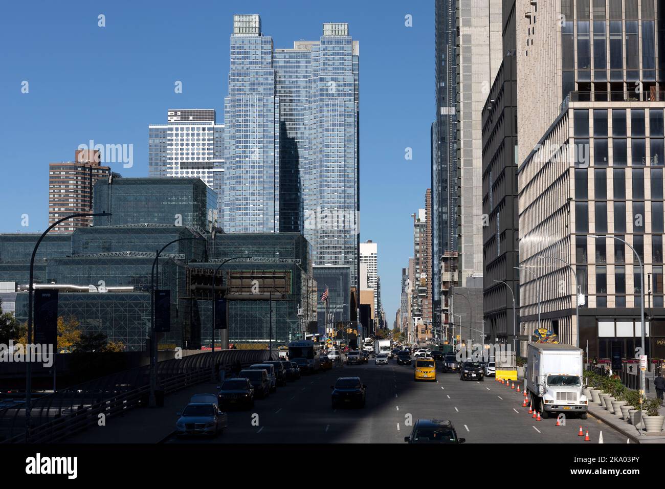 11th Avenue as seen from the High Line at Hudson Yards, Manhattan Stock ...
