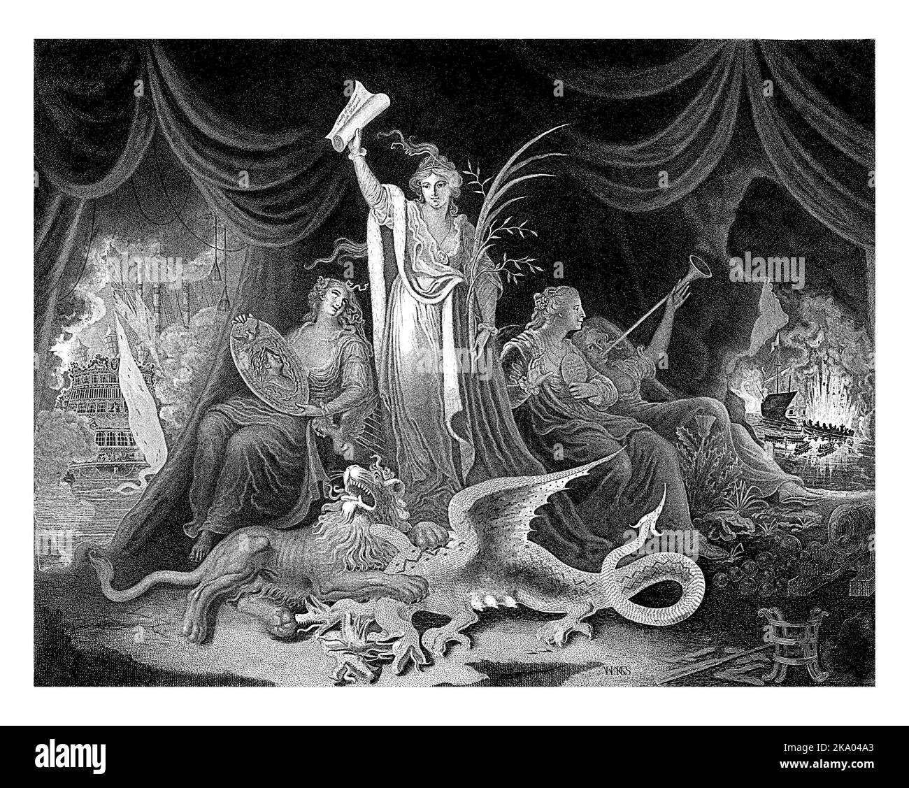 Allegory of the growing power of Great Britain in the year 1787. At the ...