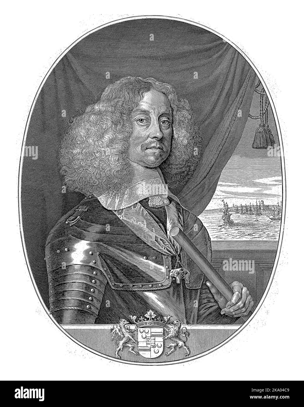 Portrait of Jacob baron van Wassenaer lord of Obdam, as admiral, with a ...