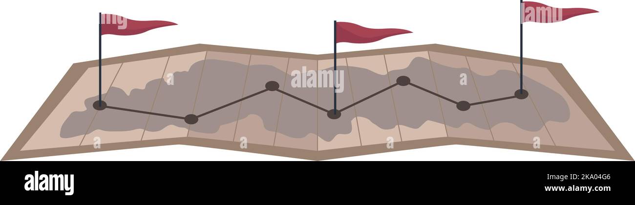 paper map with flags marks Stock Vector Image & Art - Alamy