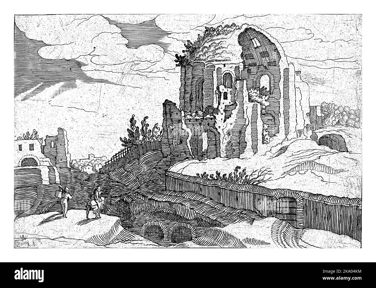 The ruins of the Nymphaeum, also known as the Temple of Minerva Medica ...