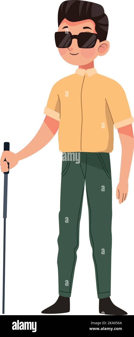 blind man disability person Stock Vector Image & Art - Alamy