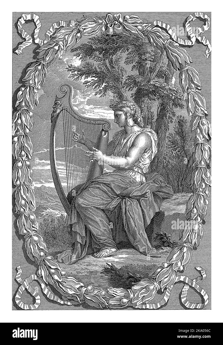 Landscape with a Music-Making Muse, Bernard Picart, after Eustache ...