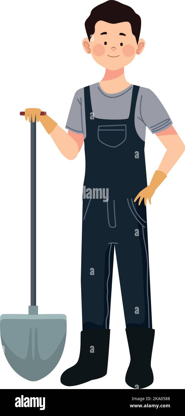 male farmer with shovel Stock Vector Image & Art - Alamy