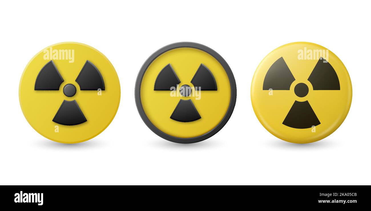 Vector Yellow Warning, Danger Radiation Sign Icon Set Isolated. Nuclear ...