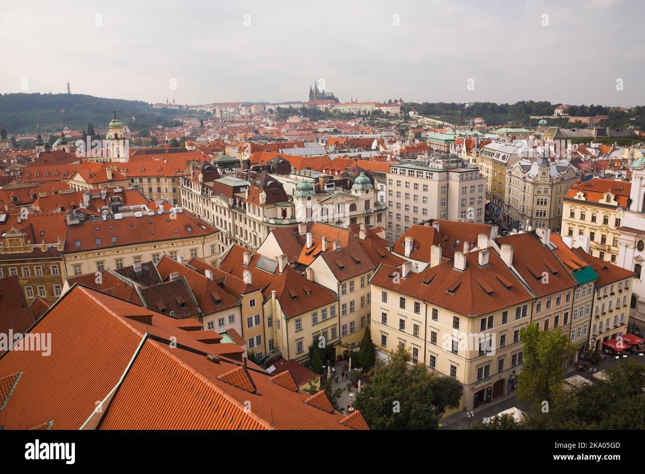 Buildings with traditional terracotta tile rooftops, Old Town District ...