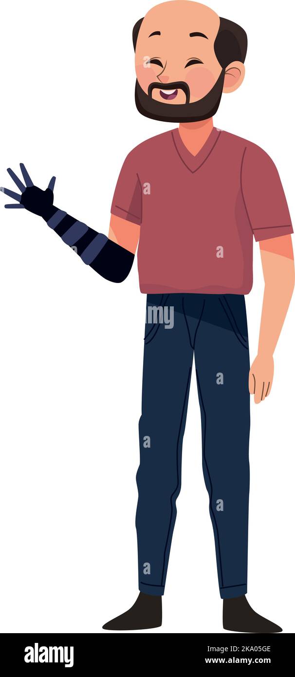 man with prosthetic arm Stock Vector Image & Art - Alamy