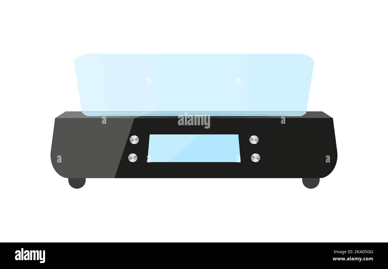 Kitchen scale electronic digital bowl black flat. Food weight measuring ...