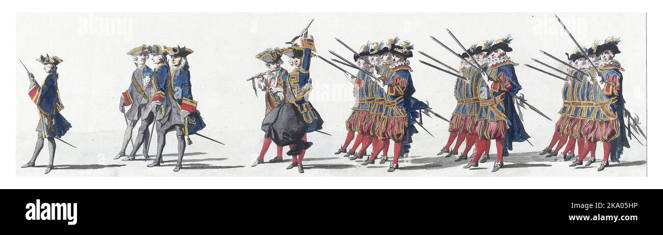 The Cent Suisses. In the margin the caption in Dutch, French and ...