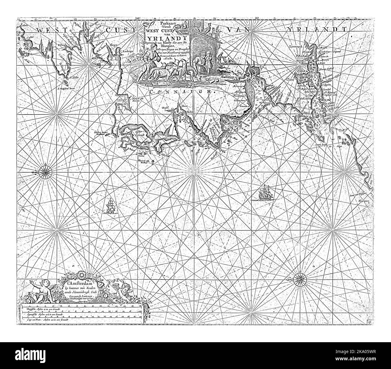 Passport map of a section of the west coast of Ireland, with two ...