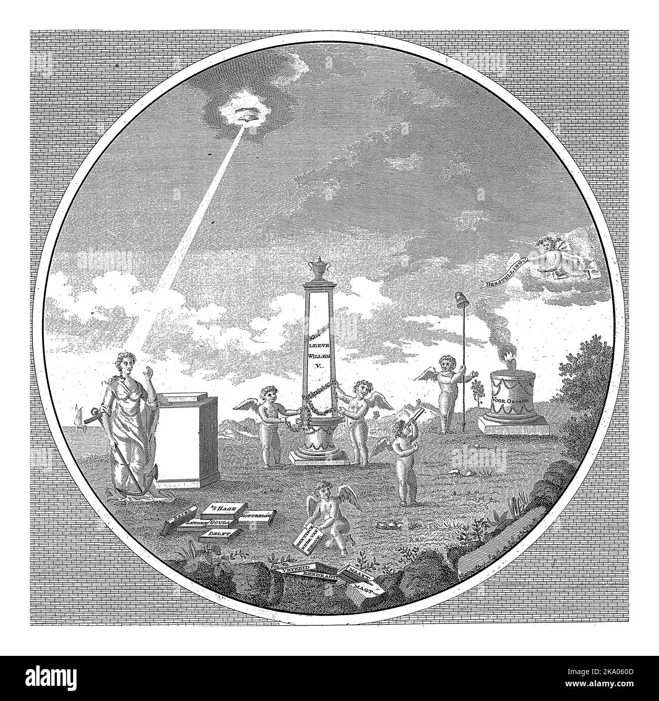 1787 allegory of the founding of the orange m hi-res stock photography ...