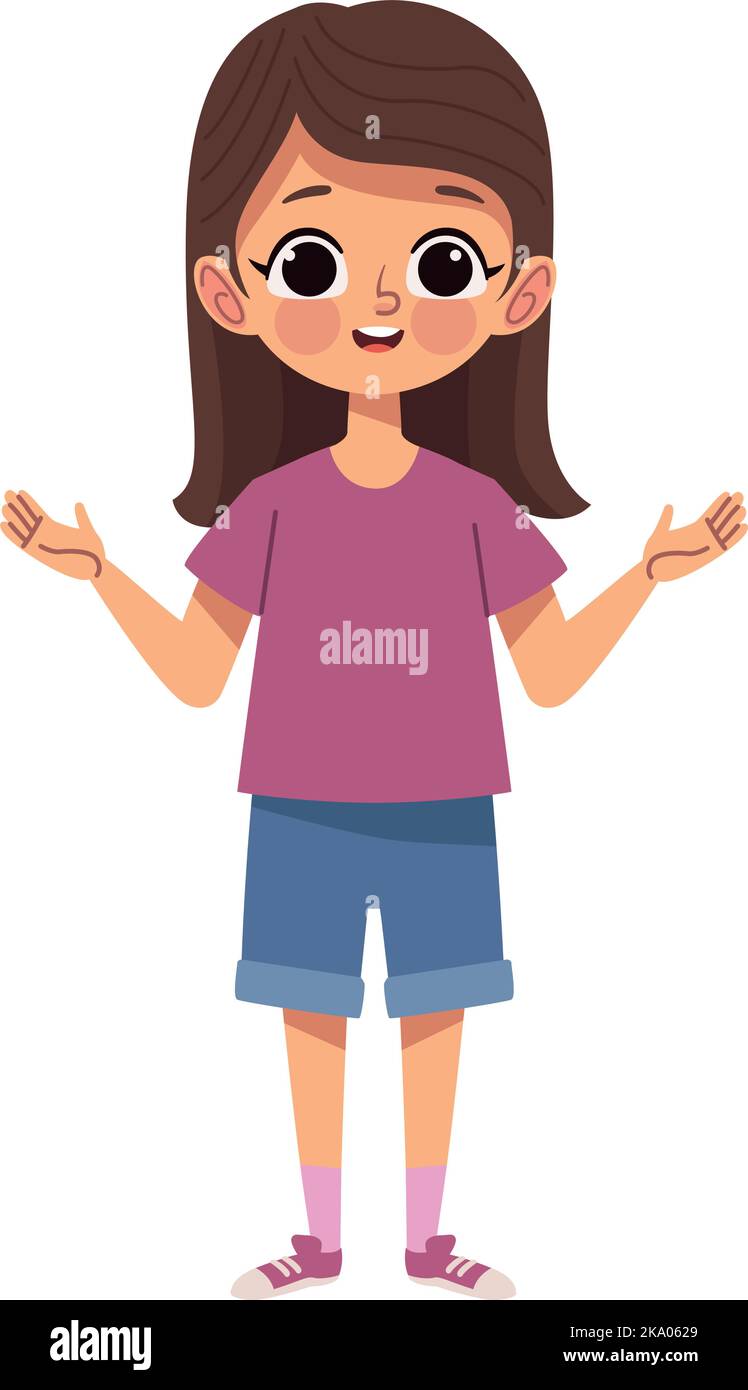 cute little girl speaking Stock Vector Image & Art - Alamy