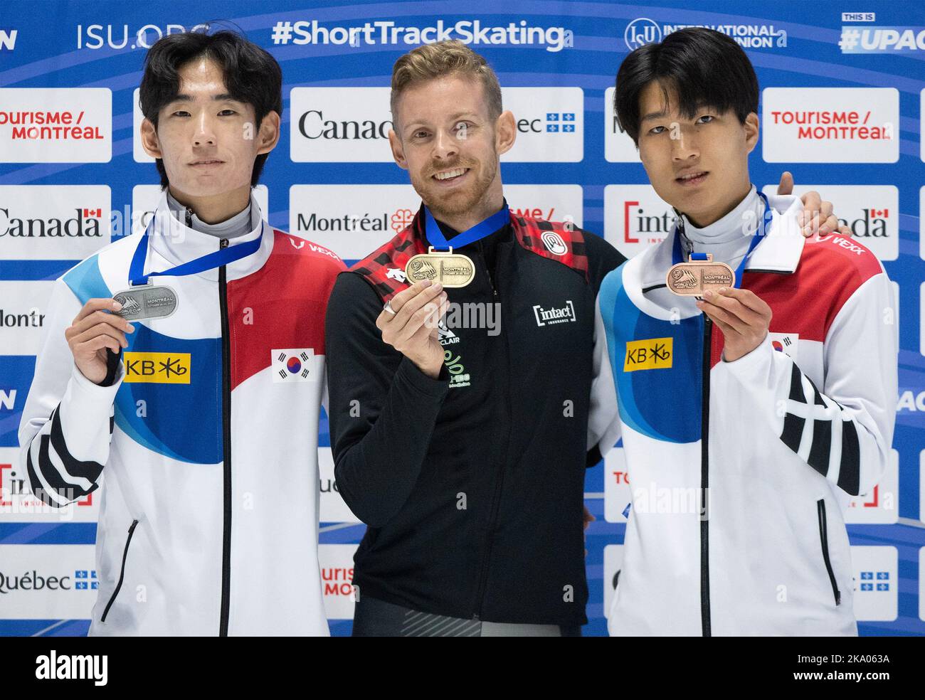 Pascal Dion of Canada, centre, Hong Kyung Hwan and Kim Tae Sung of ...