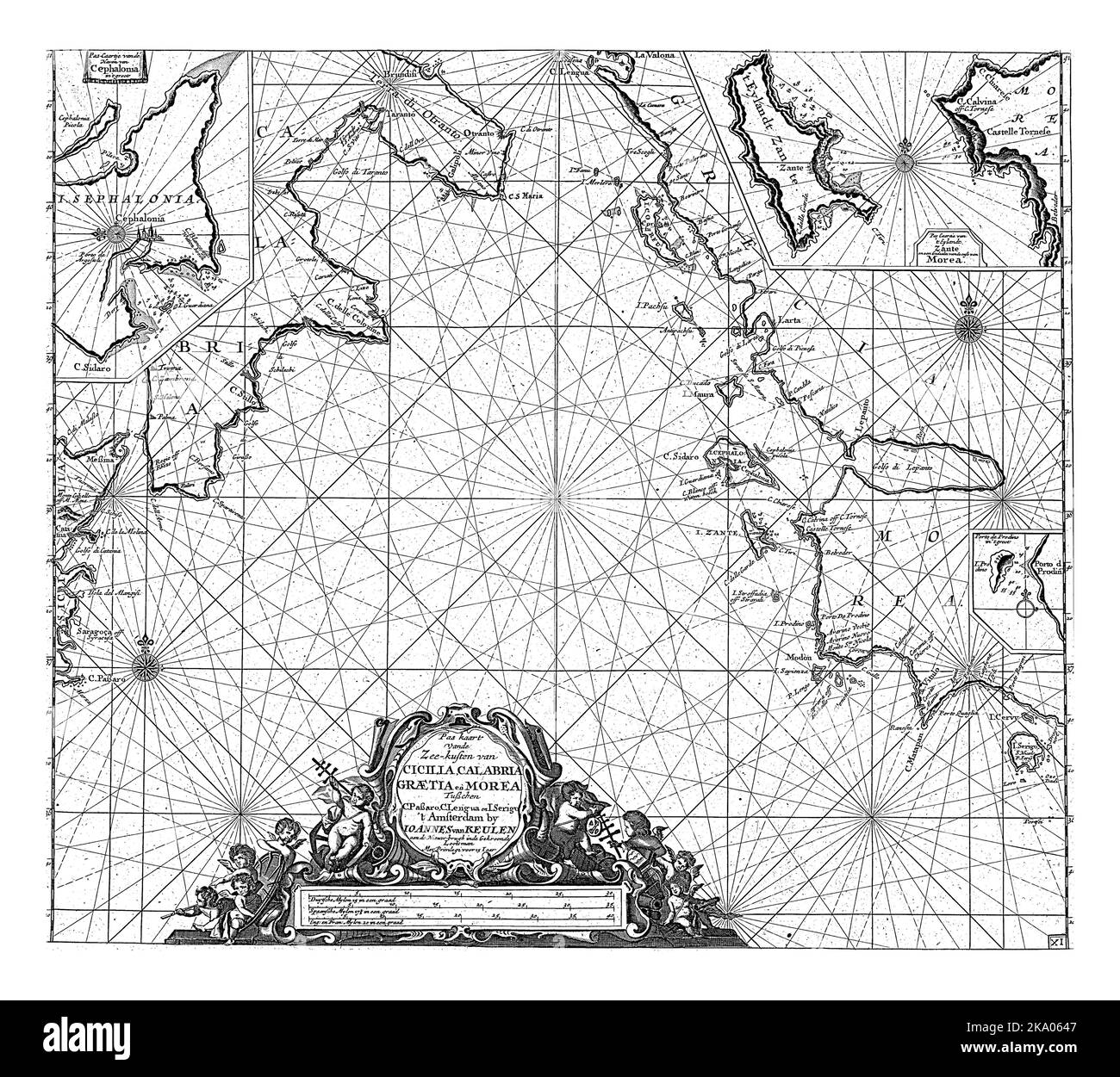 Nautical chart of part of the Mediterranean Sea with the south coast of ...