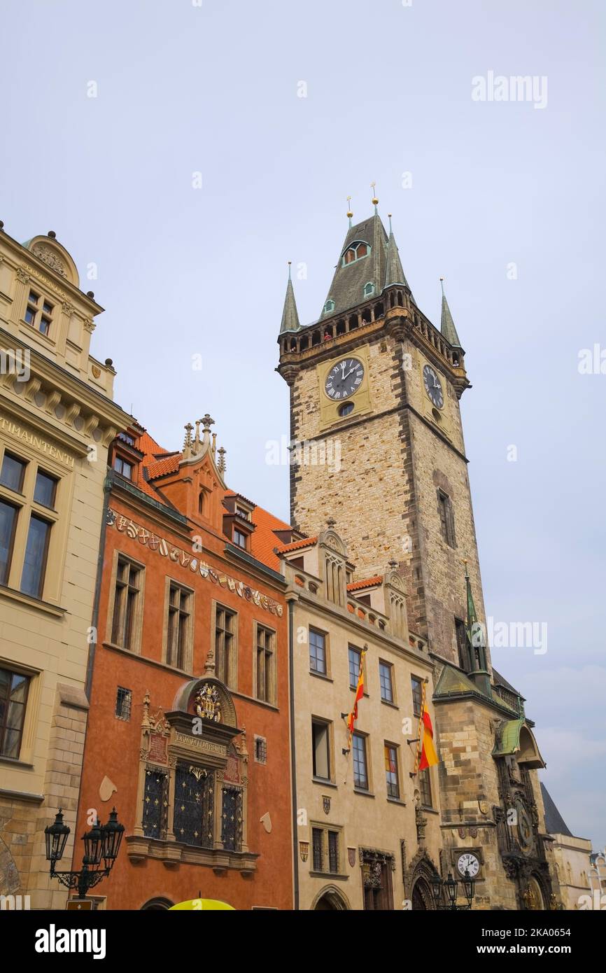 Old Town Hall Astronomical Clock Tower, Prague, Czech Republic Stock ...