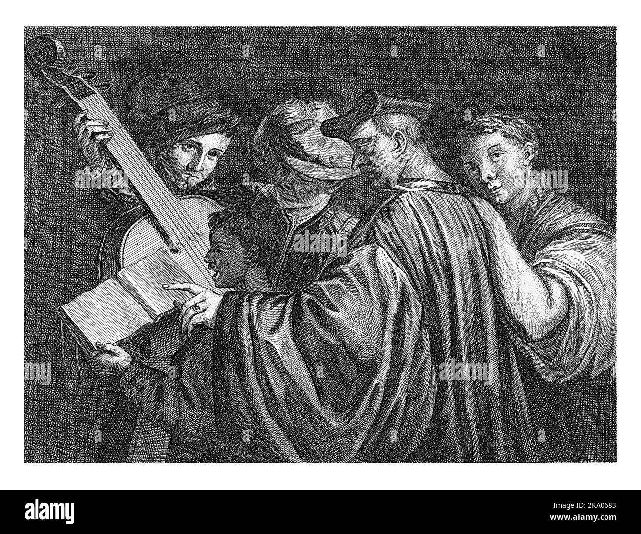 Company with on the left a musician with bass Cut Out Stock Images ...