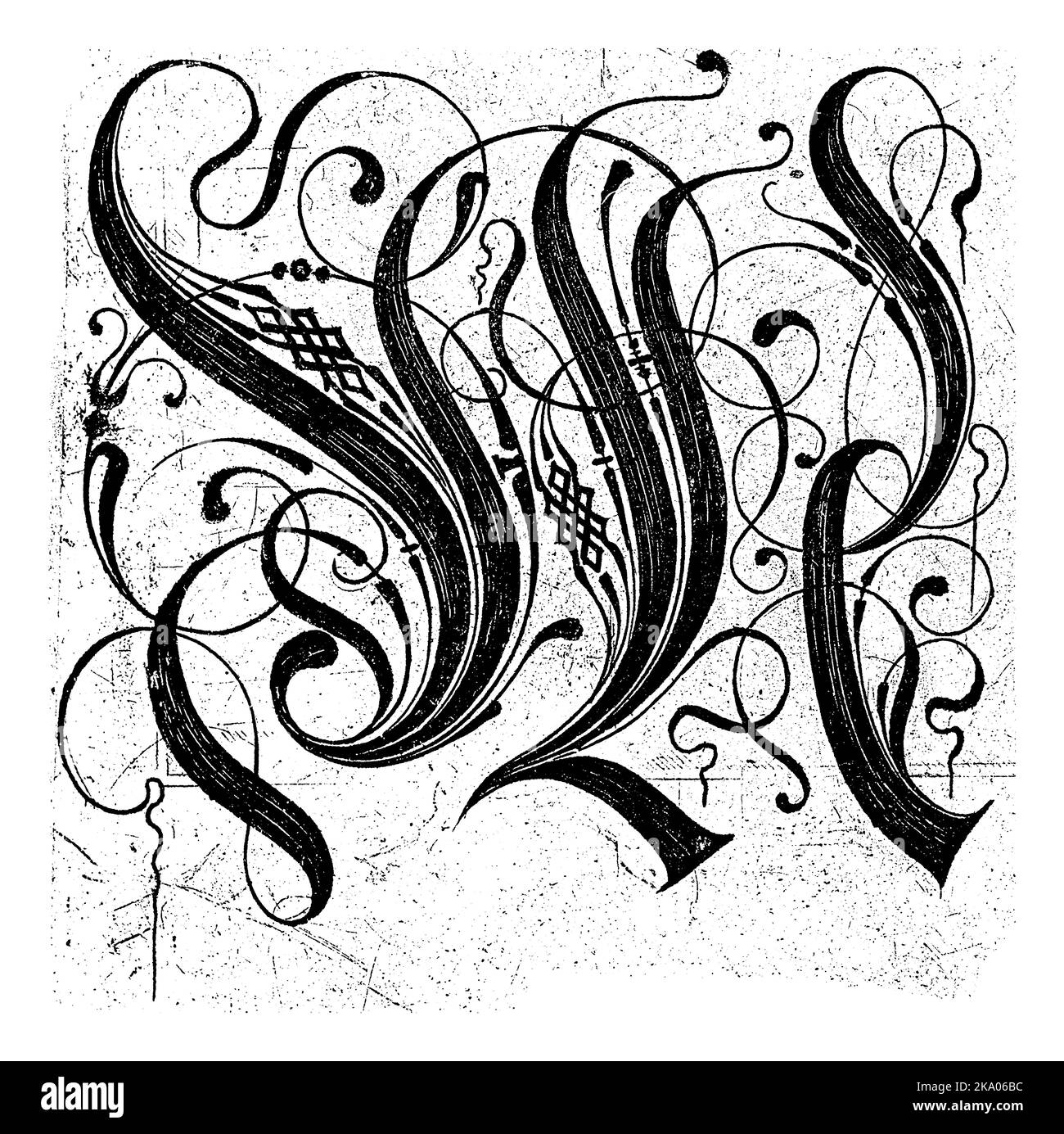 Letter M, anonymous, c. 1600 - c. 1699, vintage engraved Stock Photo - Alamy