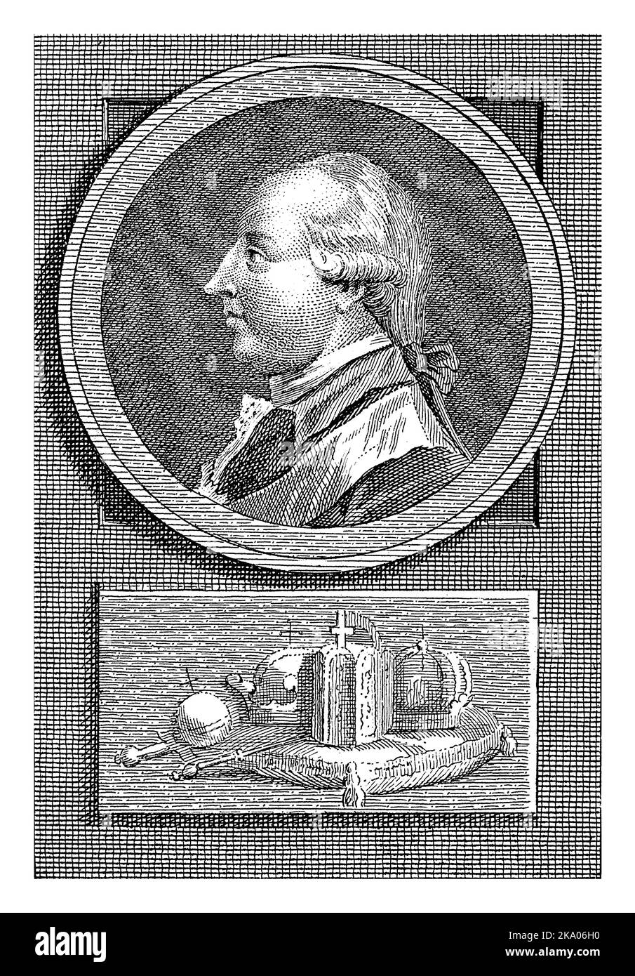 Portrait of Francis II Josef Karel, Roman-German Emperor. Below the ...