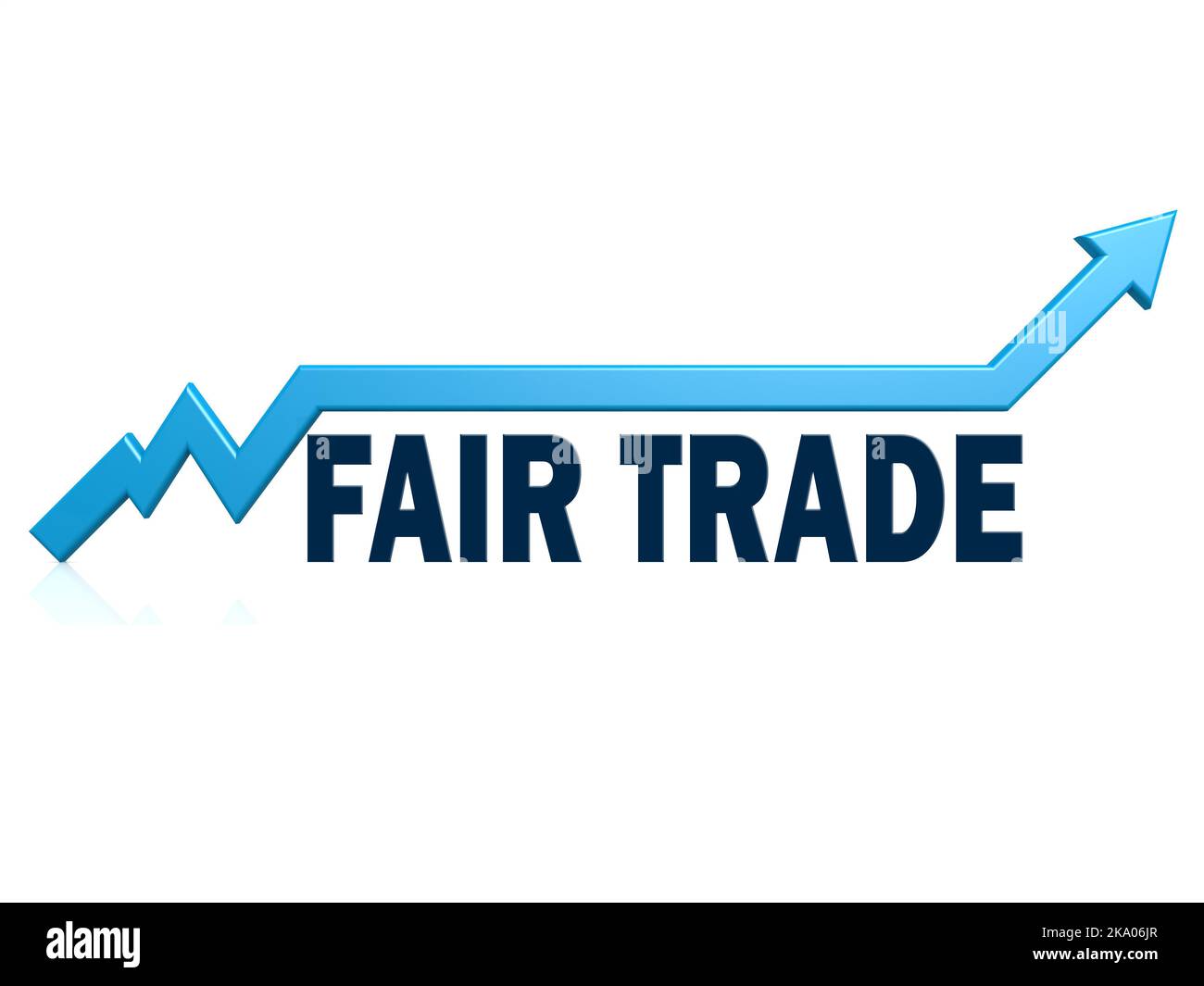 Fair trade word with blue grow arrow, 3D rendering Stock Photo - Alamy