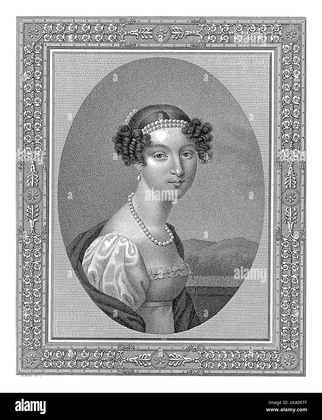 Portrait of Anna Pavlovna in an ornamented rectangle. In the bottom ...